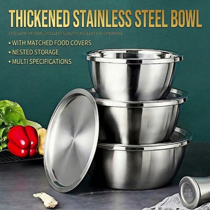 Stainless Steel Bowl With Lid – Hey Shoppers